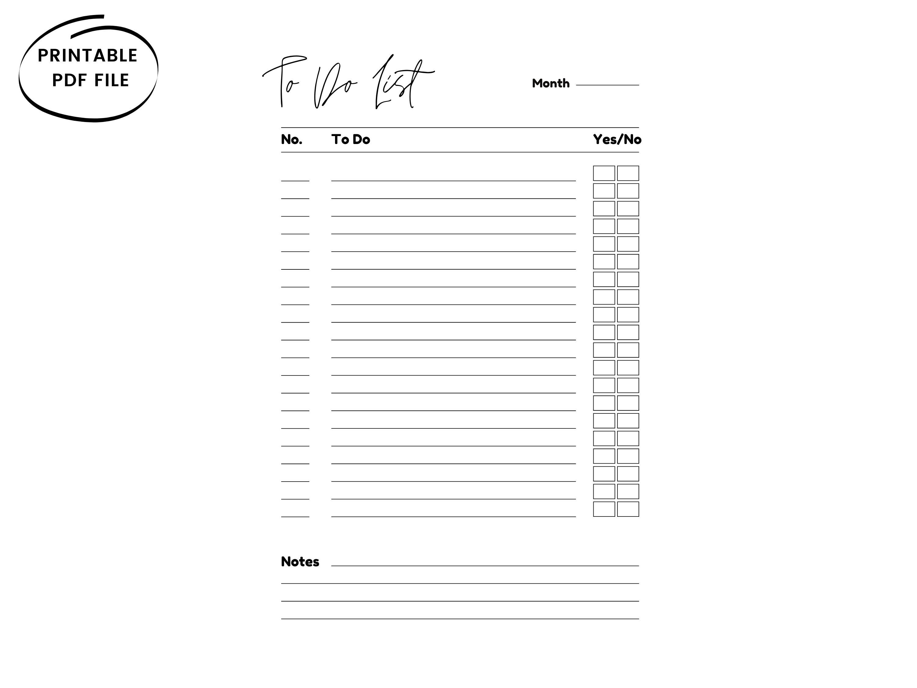 Minimalist Work/life to Do List Printable, Instant Download , Digital ...