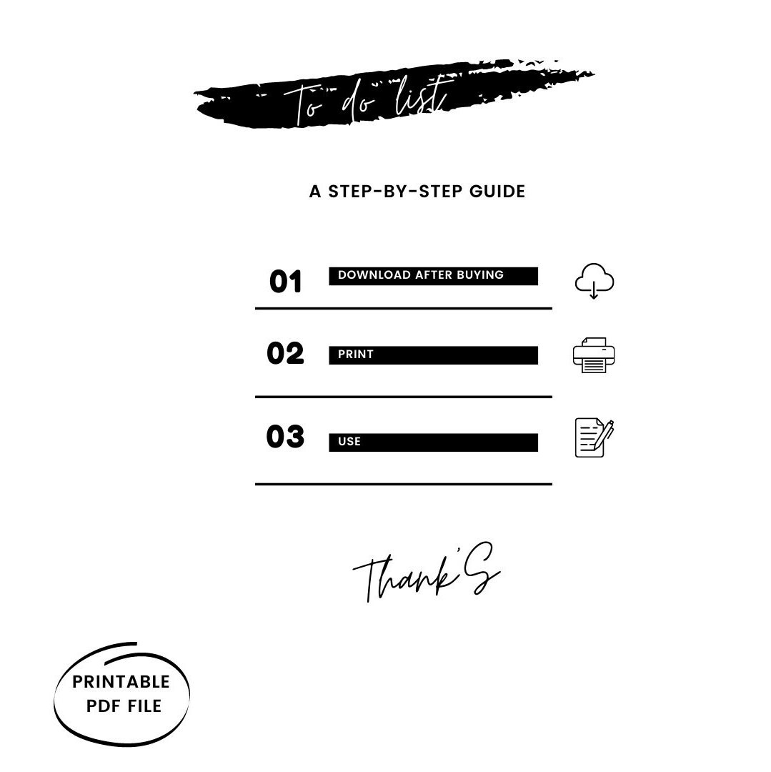 Minimalist Work/life to Do List Printable, Instant Download , Digital ...