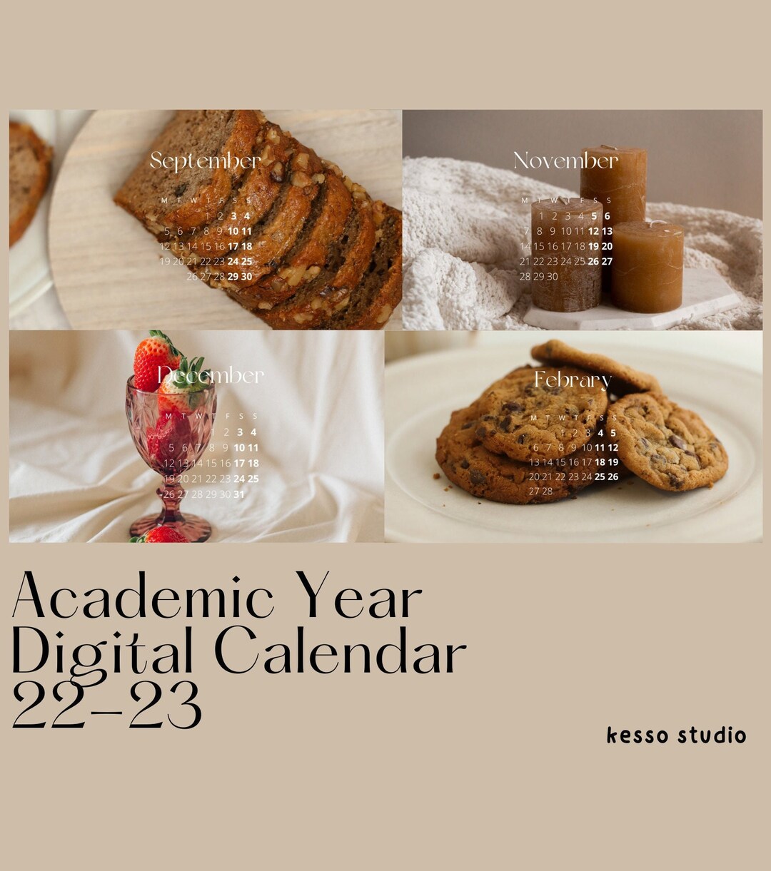 Academic Year Desktop Calendar 22-23 - Etsy
