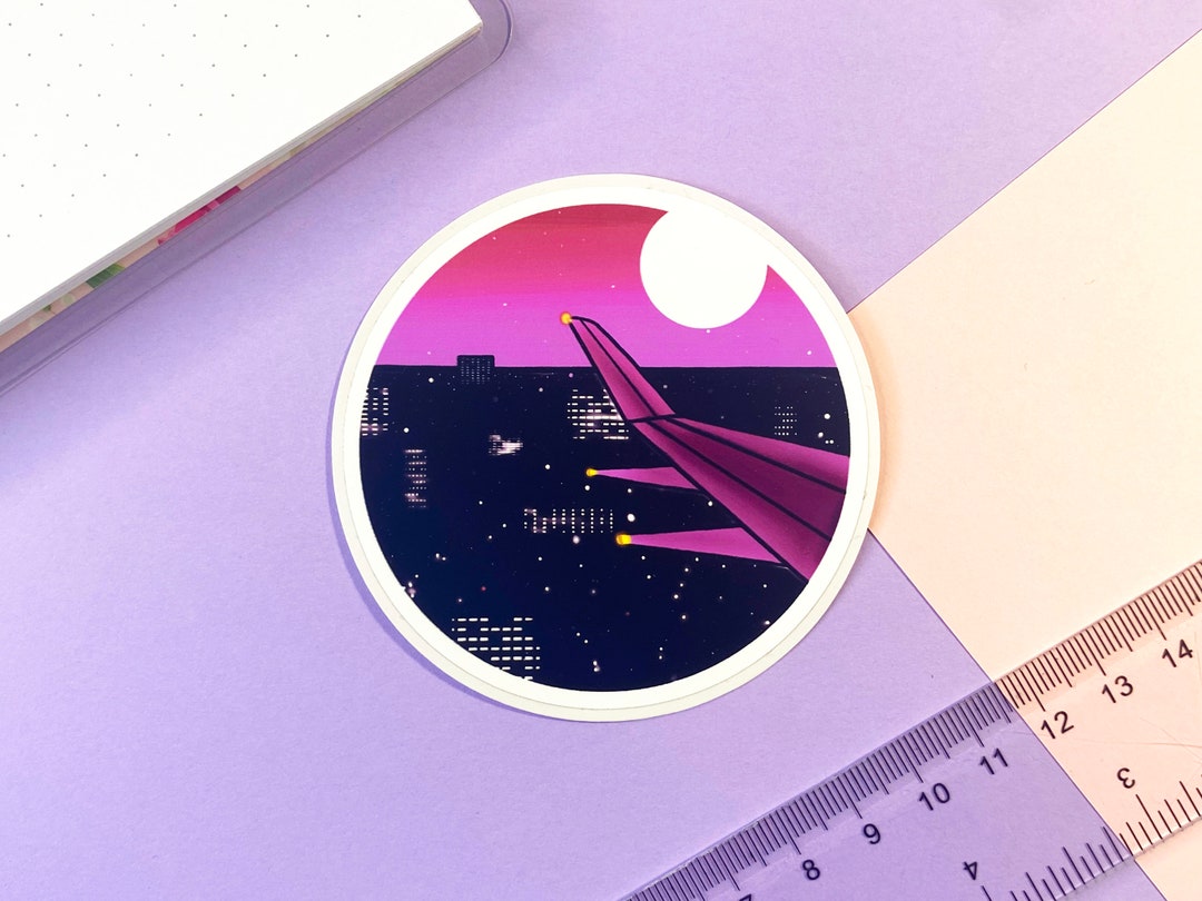 Cute Aesthetic Dreamy Night Fly Holographic Vinyl Stickers - Phone ...