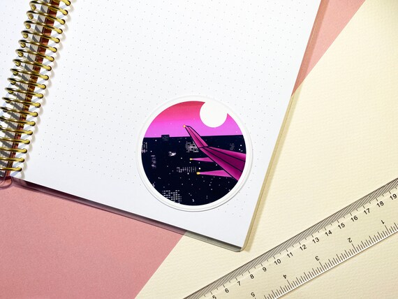 Cute Aesthetic Dreamy Night Fly Holographic Vinyl Stickers | Etsy