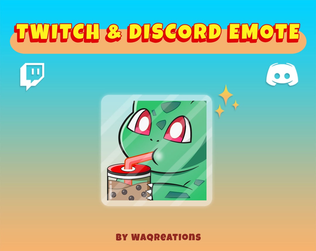 Bulbasaur Sip Emote for Twitch and Discord - Etsy