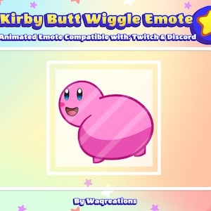 Animated Kirby Butt Wiggle Emote for Twitch and Discord - Etsy