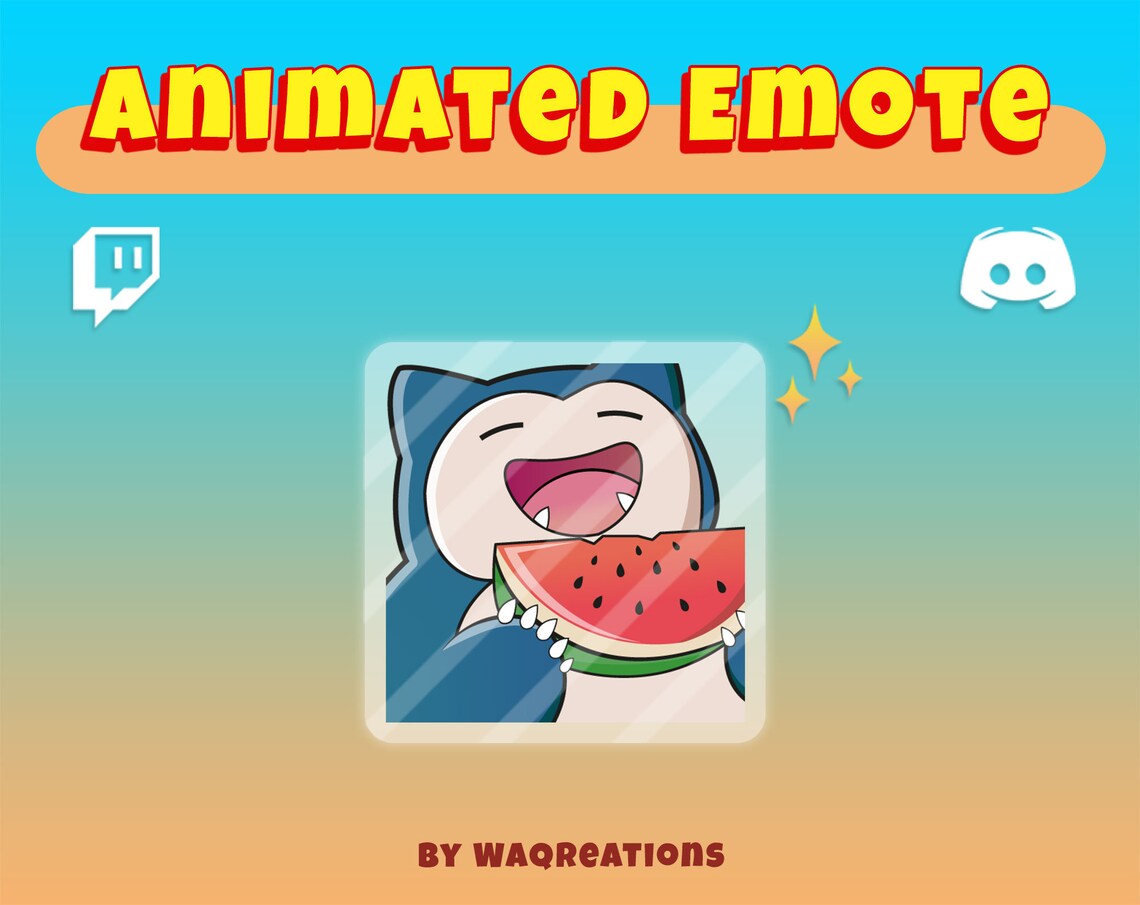 Snorlax comiendo emoticón animado para Twitch y Discord - Etsy México