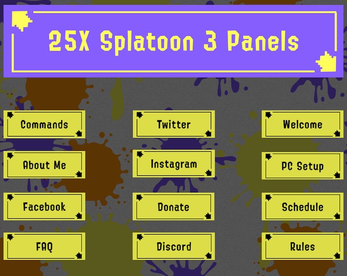 Splatoon Stream Overlay Package | Animated Screens | Overlays | Panels ...