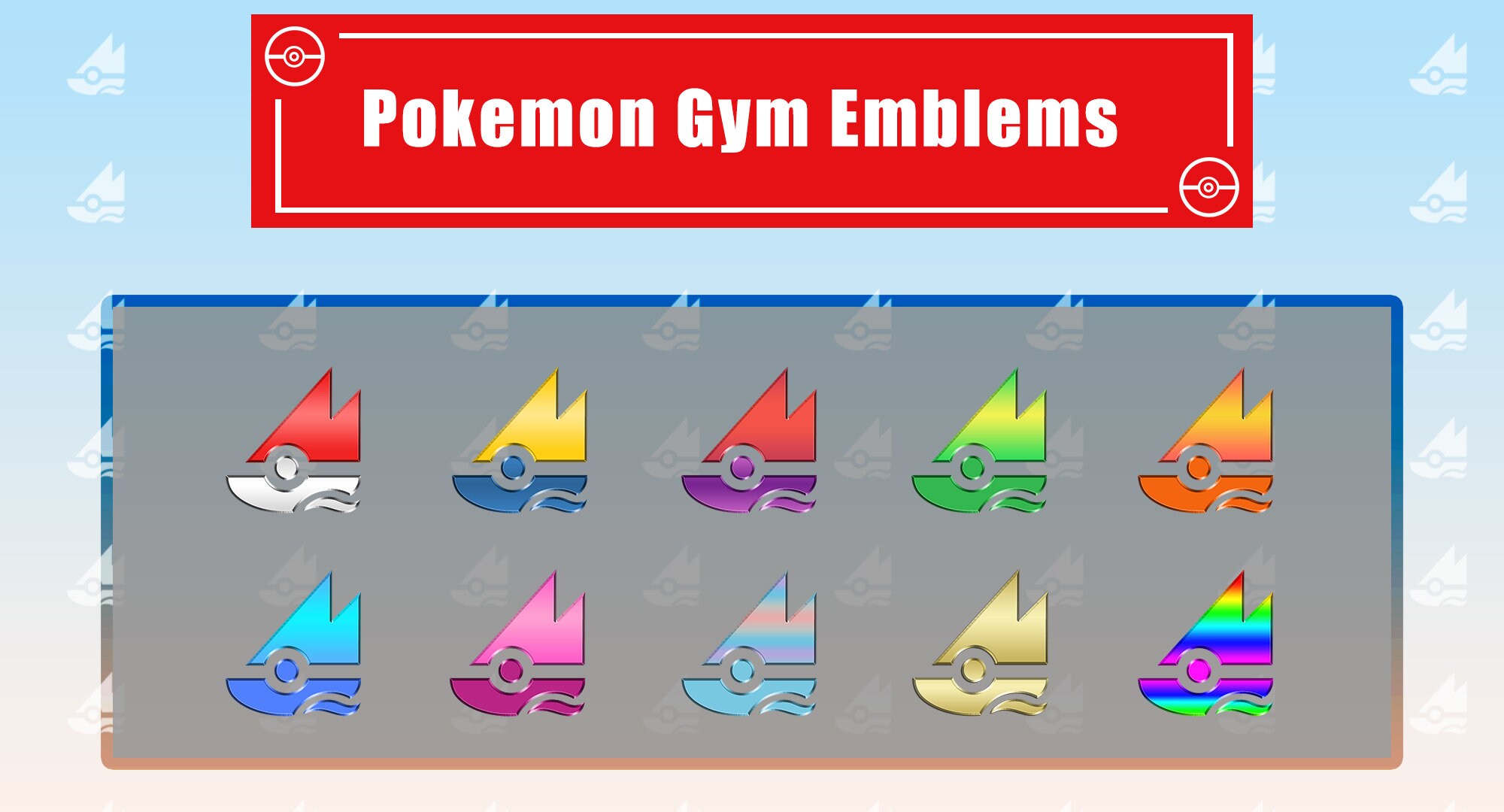 Pokemon Gym Emblem Badges for Twitch - Etsy