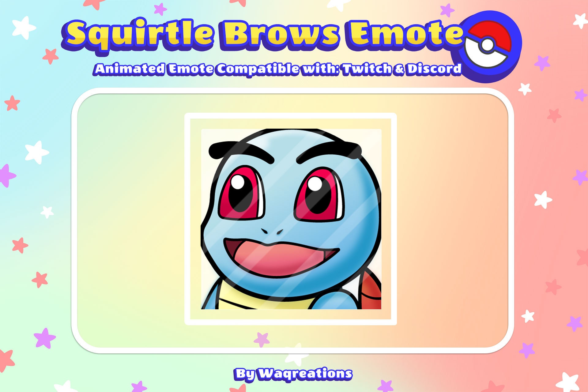 Squirtle Eyebrows Animated Emote for Twitch and Discord - Etsy
