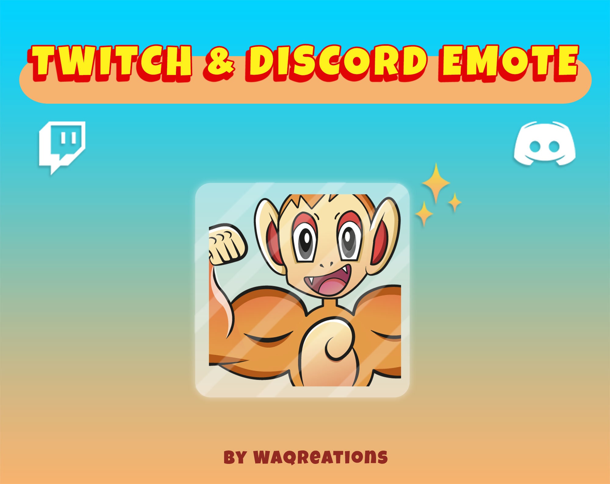 Chimchar Flex Emote Emote for Twitch and Discord - Etsy