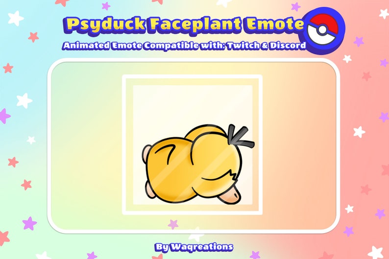 Animated Psyduck Face Plant Emote for Twitch - Etsy