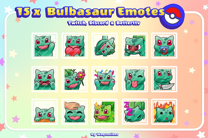 15 Bulbasaur Emotes for Twitch and Discord - Etsy UK