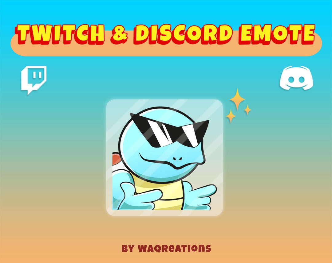 Squirtle Cool Emote for Twitch and Discord - Etsy