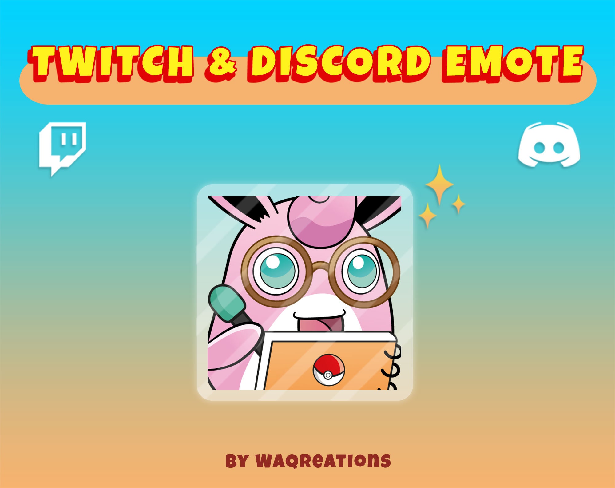 Wigglytuff Notes Emote for Twitch and Discord - Etsy