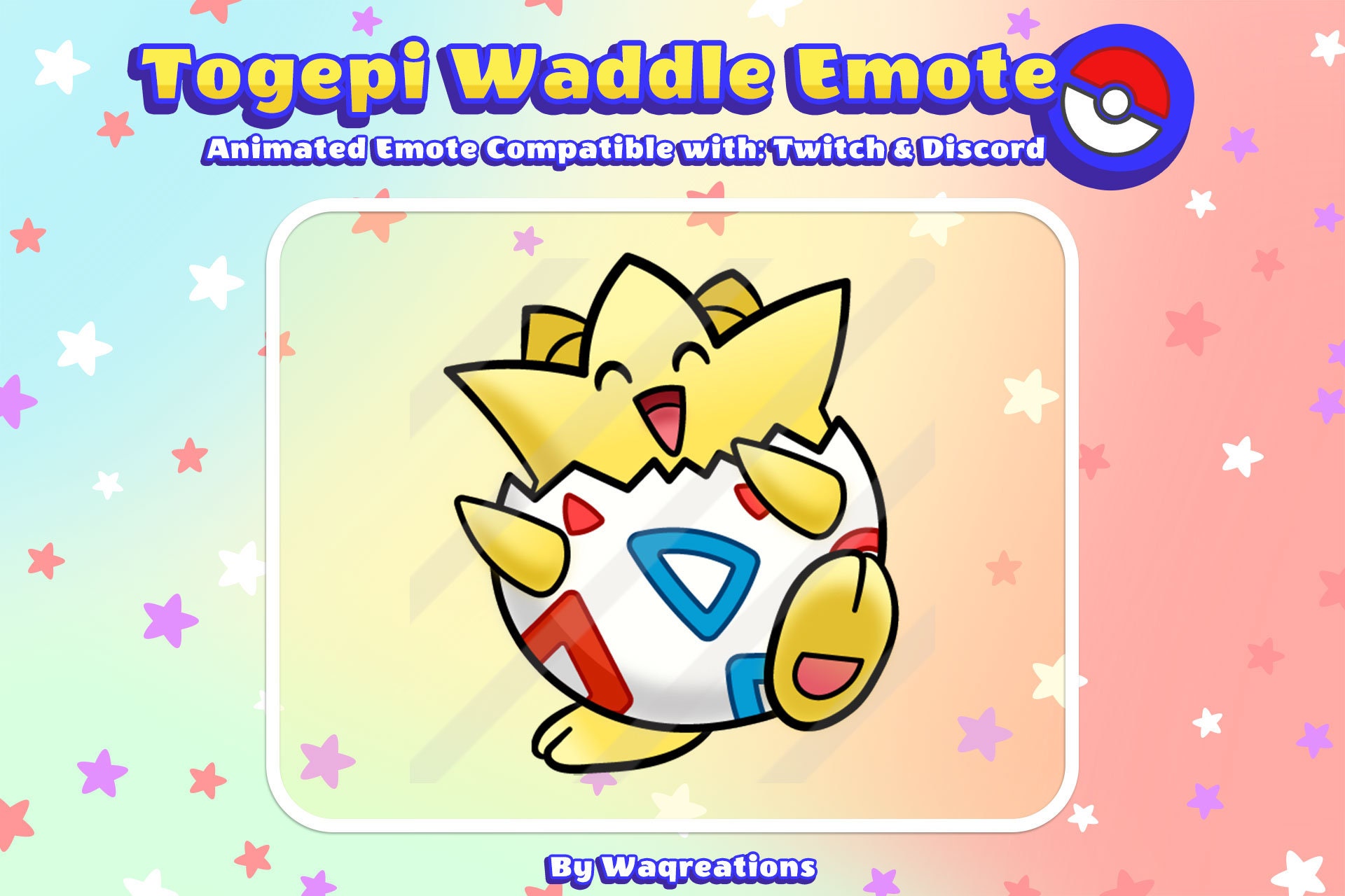 Togepi Waddle Animated Emote for Twitch and Discord - Etsy