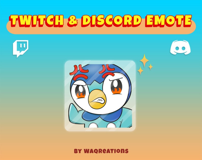 Piplup Rage Emote for Twitch and Discord - Etsy