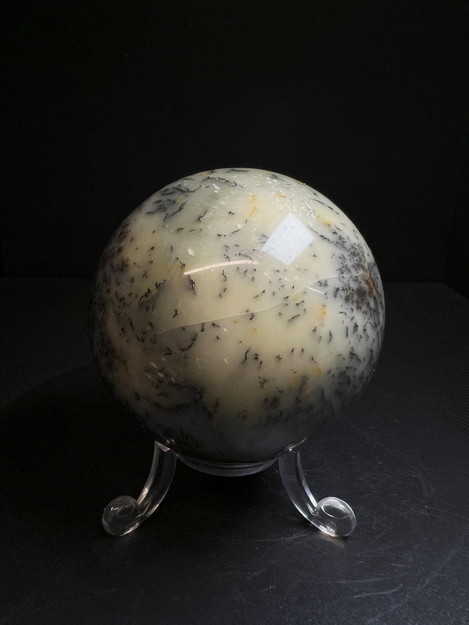 Merlinite/ Dendritic Agate Sphere From Madagascar- Home Décor, Crystal ...