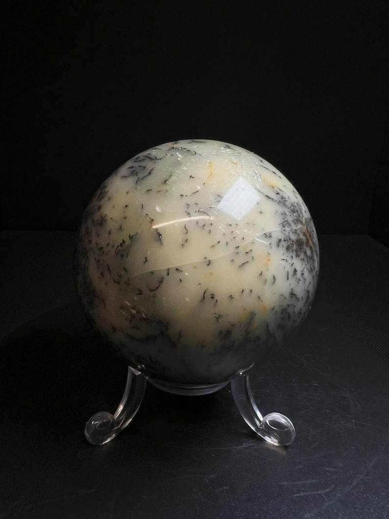 Merlinite/ Dendritic Agate Sphere From Madagascar- Home Décor, Crystal ...