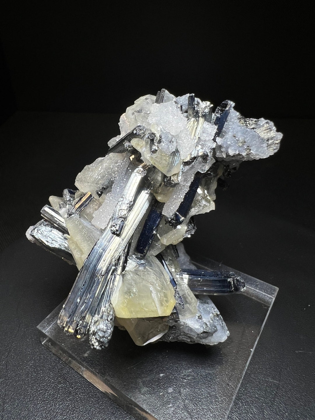 Outstanding Formation of Stibnite With Barite Collectors Piece, Crystal ...