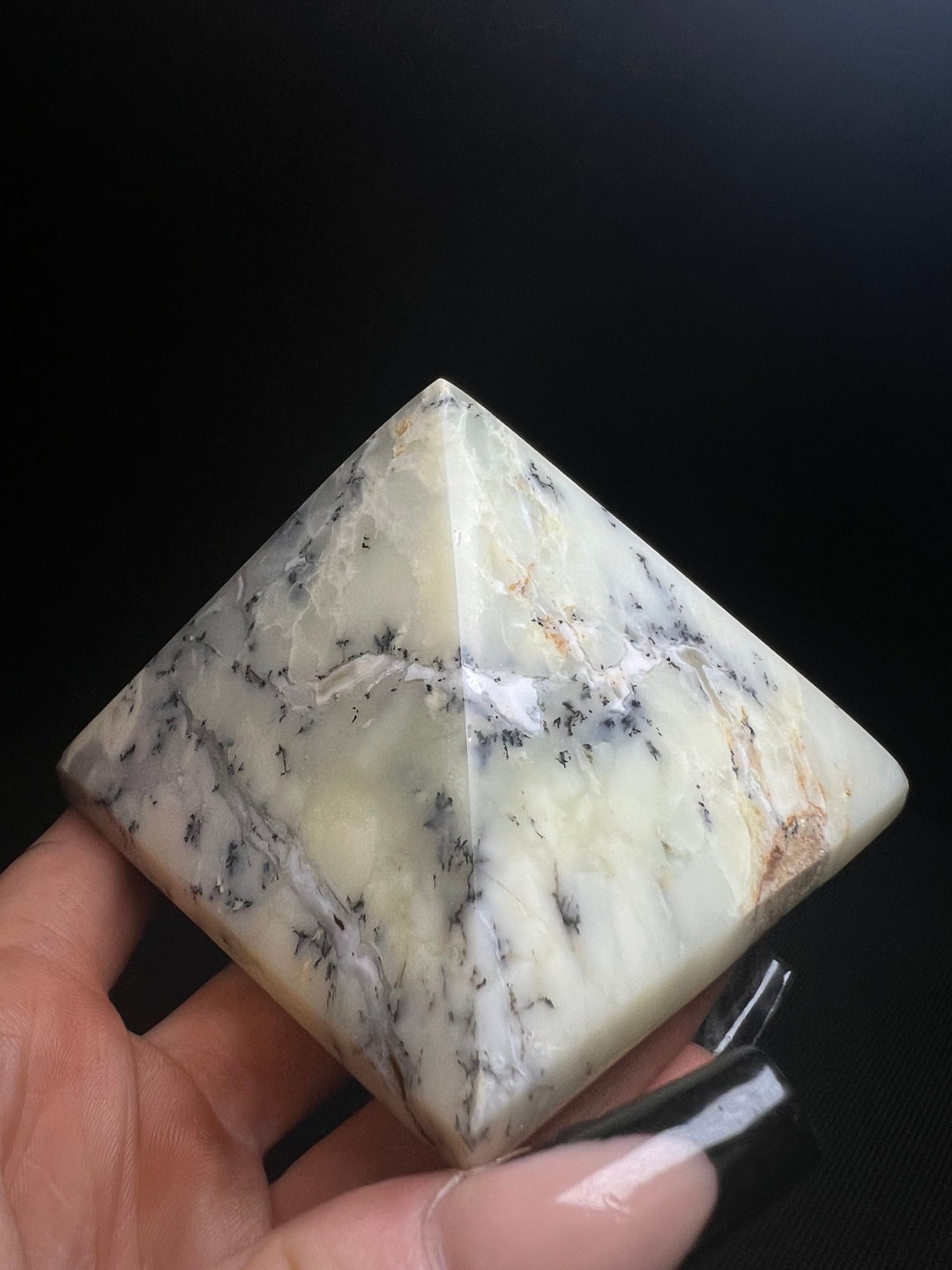 Merlinite/ Dendritic Agate Pyramid/prism Home Décor, Statement Piece ...