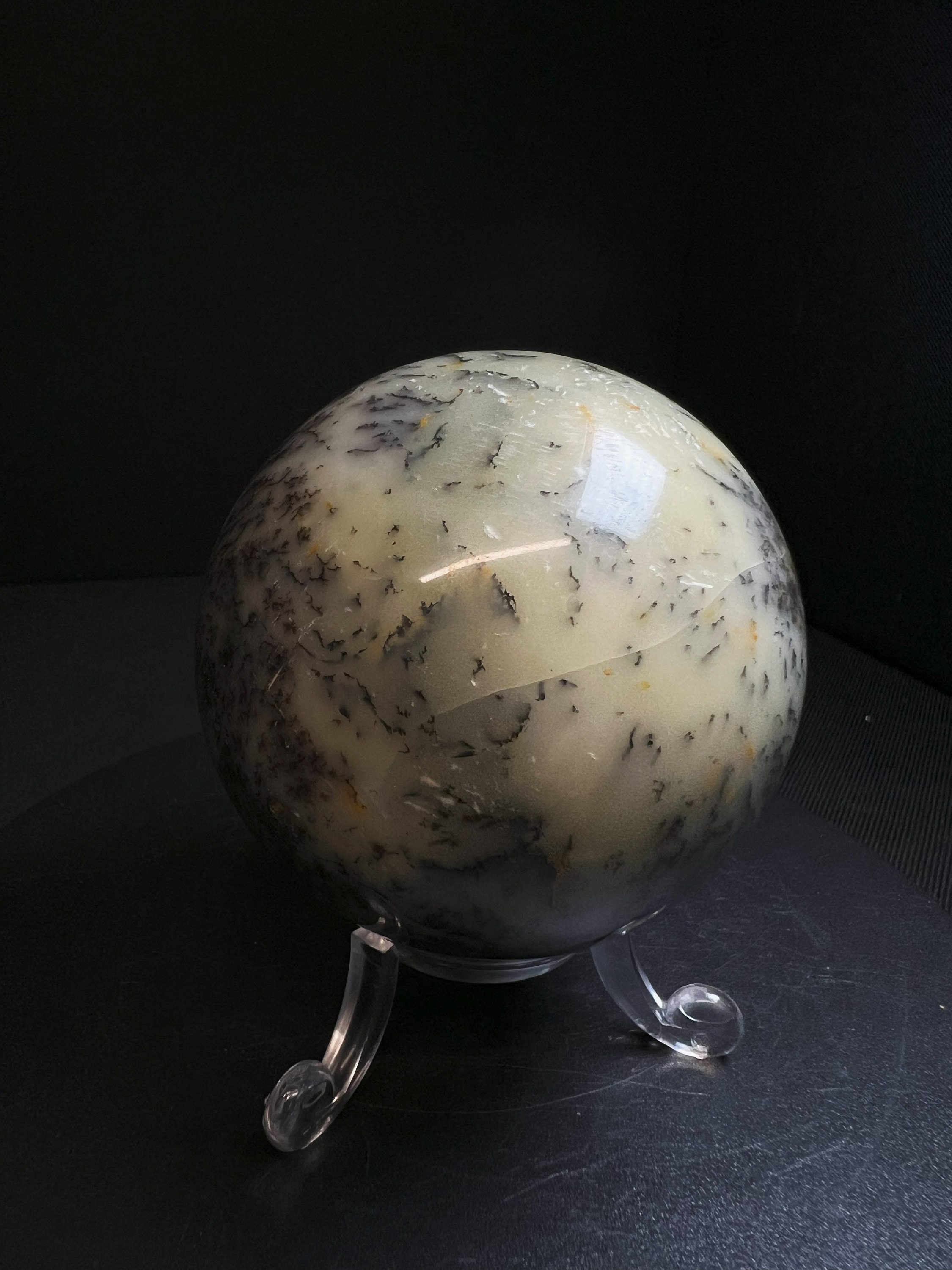 Merlinite/ Dendritic Agate Sphere From Madagascar- Home Décor, Crystal ...
