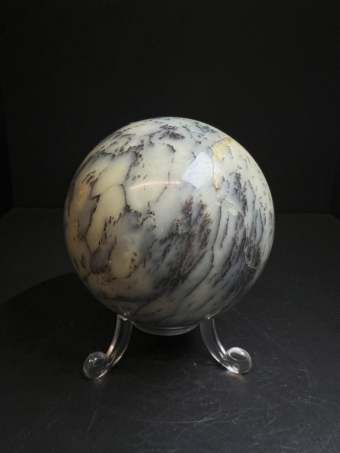 Merlinite/ Dendritic Agate Sphere From Madagascar- Home Décor, Crystal ...