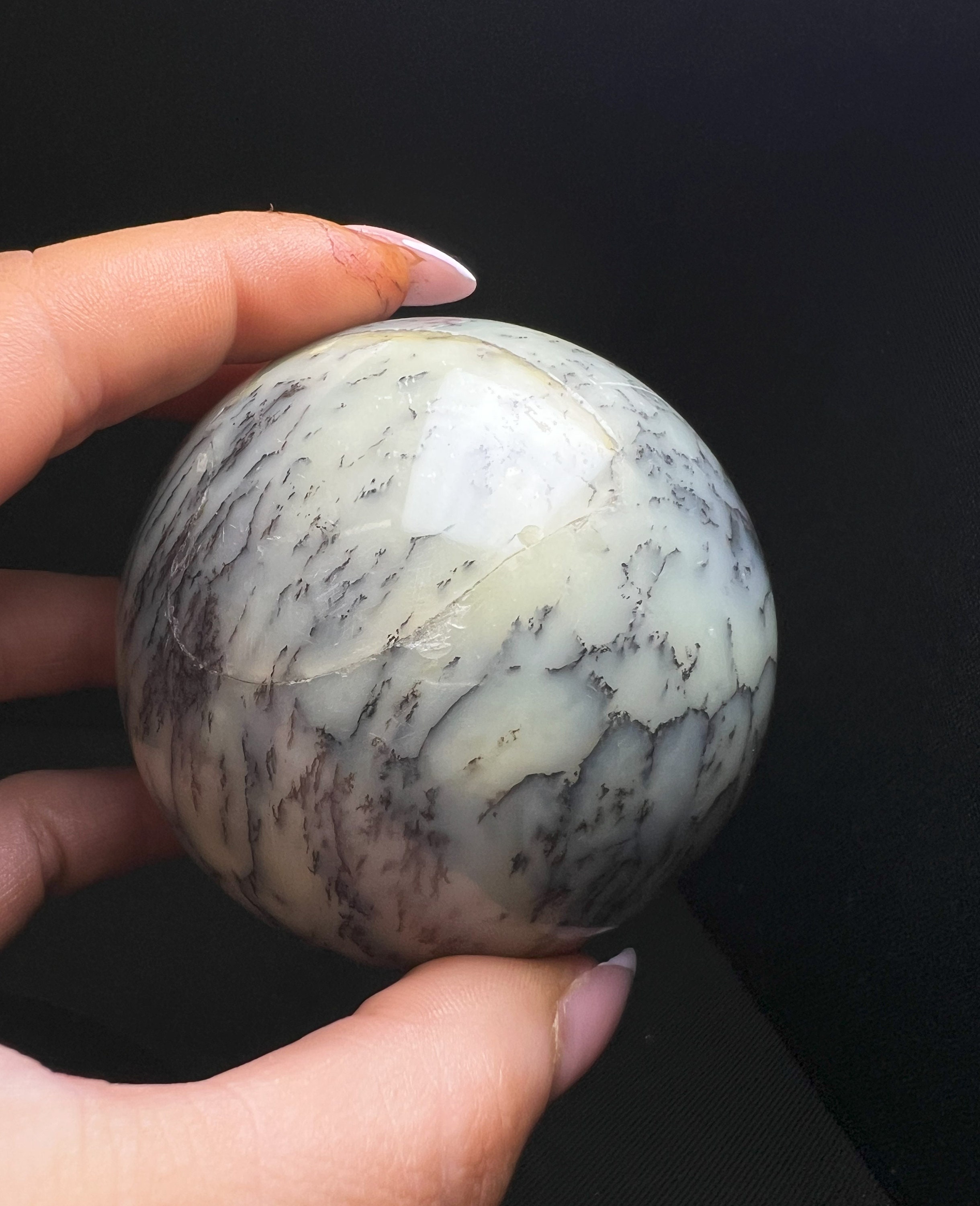 Merlinite/ Dendritic Agate Sphere From Madagascar- Home Décor, Crystal ...