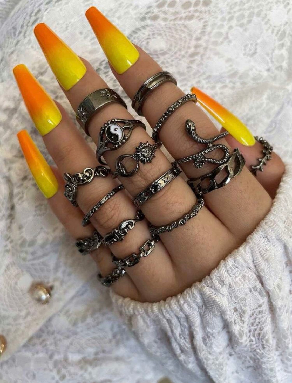 Silver Snake Ring Sets, Snake Jewelry, Wrap Ring, Snake Rings for Women ...