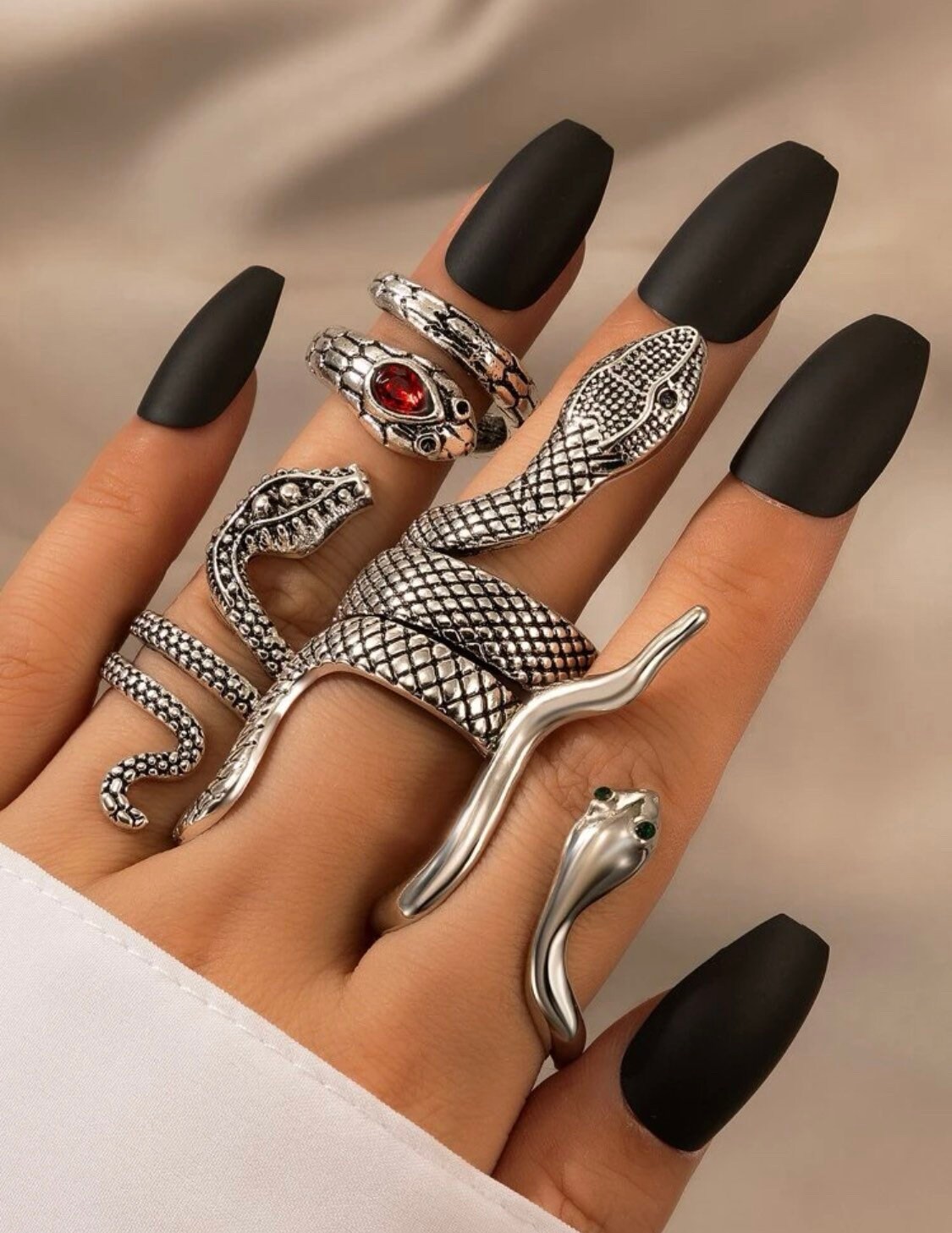 Snake Ring Set, Snake Jewelry, Wrap Ring, Snake Rings for Women, Gift ...