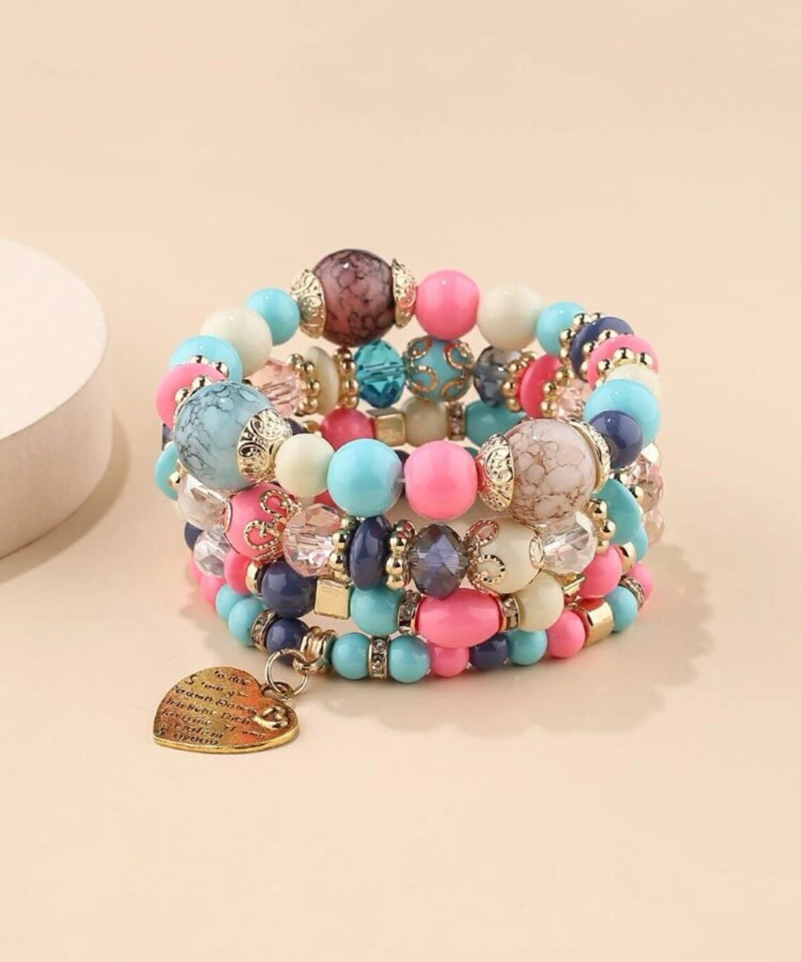 Beaded Stacked Bracelet Set, Handmade Beaded Stacked Bracelet Set, Christmas Gift, Holiday Gift ...