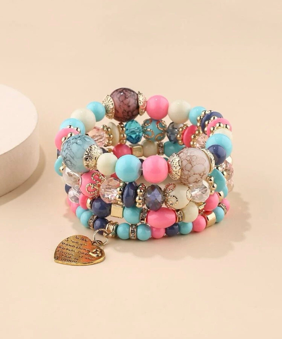 Beaded Stacked Bracelet Set, Handmade Beaded Stacked Bracelet Set, Christmas Gift, Holiday Gift ...