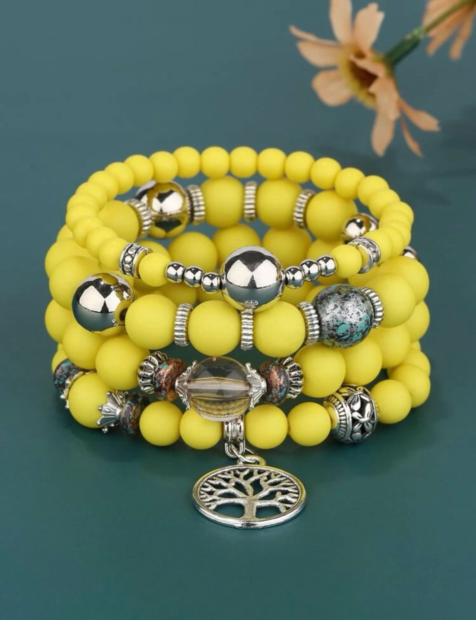 Beaded Stacked Bracelet Set, Handmade Beaded Stacked Bracelet Set ...