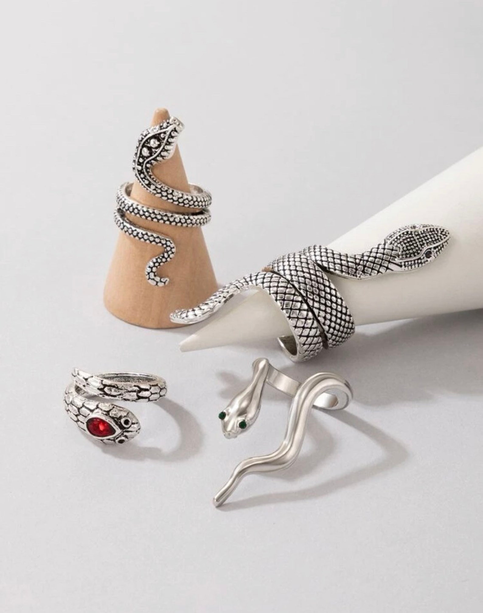 Snake Ring Set, Snake Jewelry, Wrap Ring, Snake Rings for Women, Gift ...