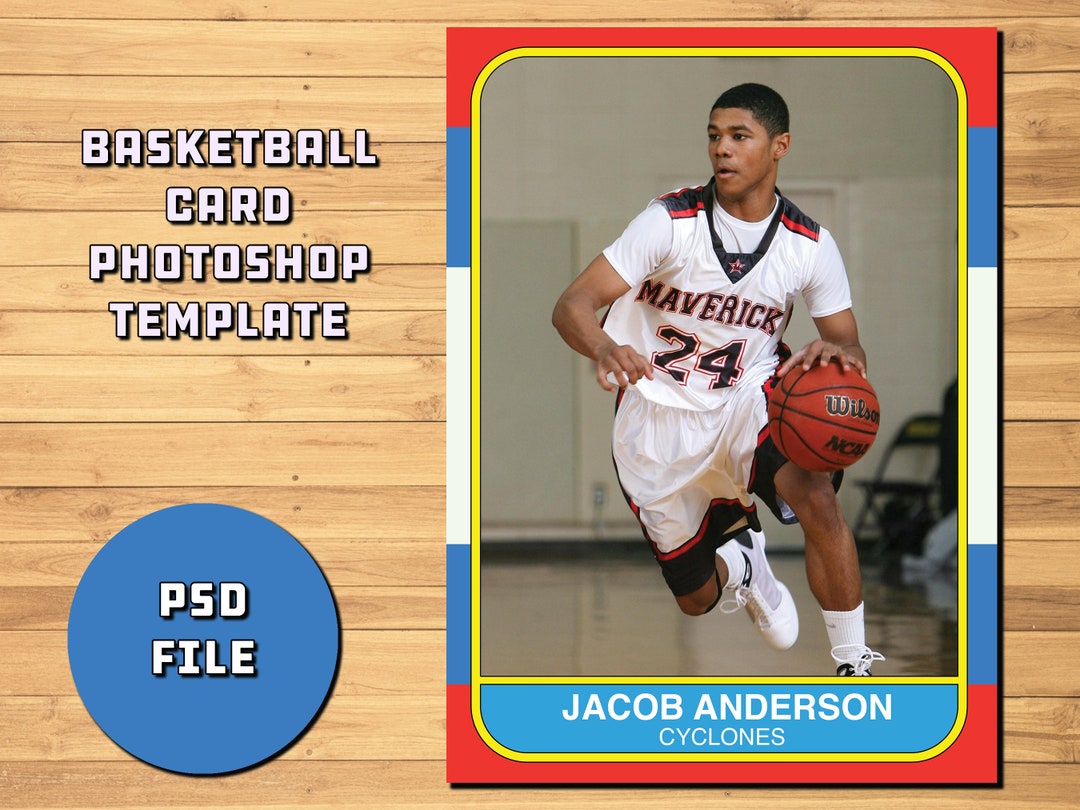 Retro 1980s Vintage Style Basketball Card Template for Photoshop | Psd ...