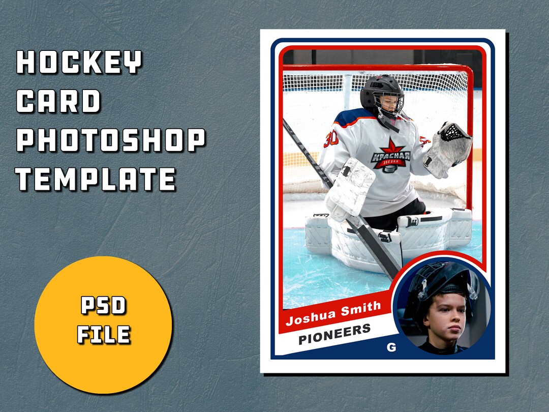 Retro 1970s Style Hockey Card Template for Photoshop - Etsy