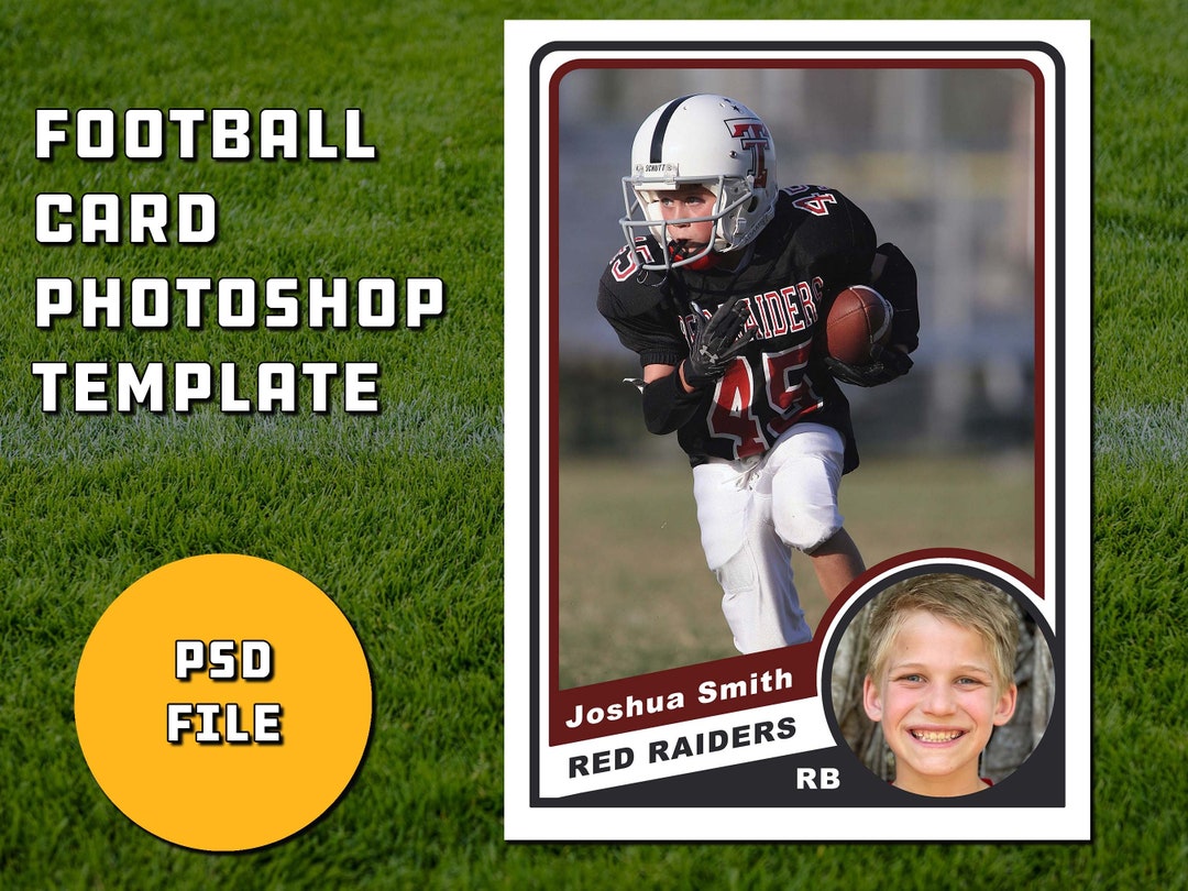 1980s Style Football Card Template for Photoshop | PSD File Instant ...
