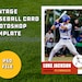 Baseball Card Template | Retro Vintage Style 1950's Baseball Card ...