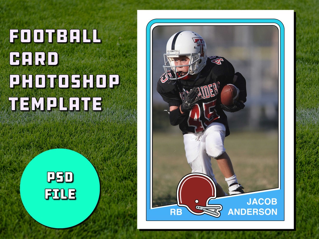 1980s Style Football Card Template for Photoshop | PSD File Instant ...