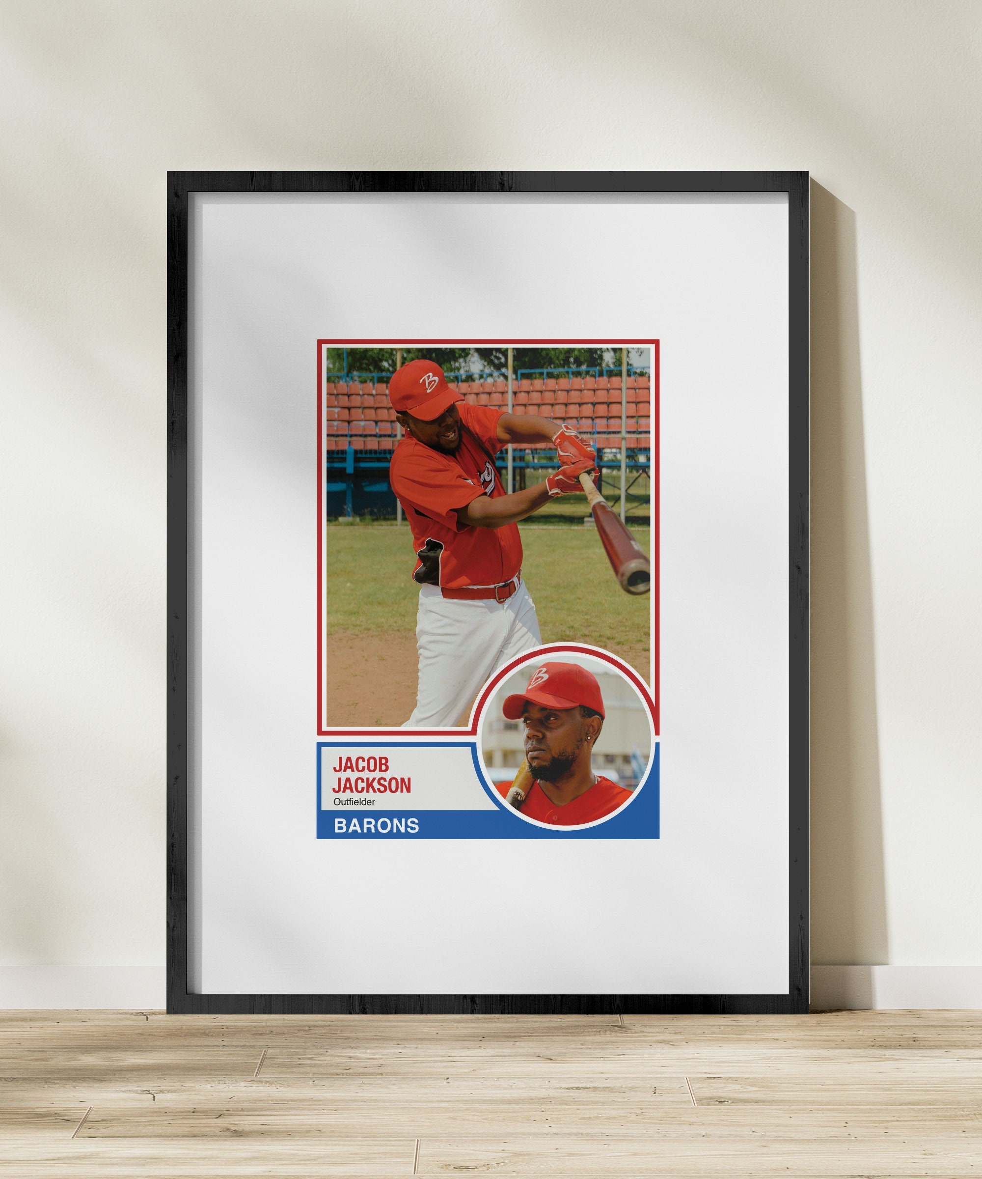 Retro 1980s Vintage Style Baseball Card Template for Photoshop | Psd ...