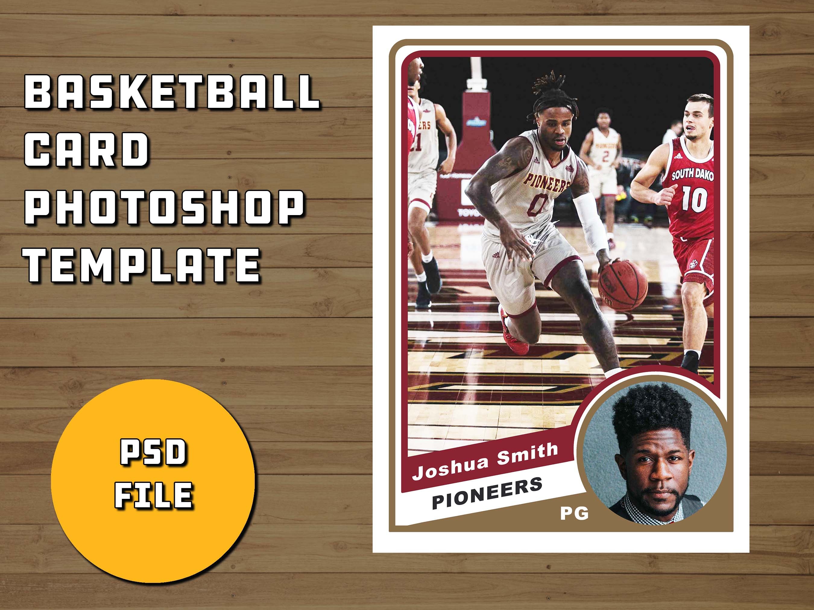 Retro 1980s Vintage Style Basketball Card Template for Photoshop | Psd ...