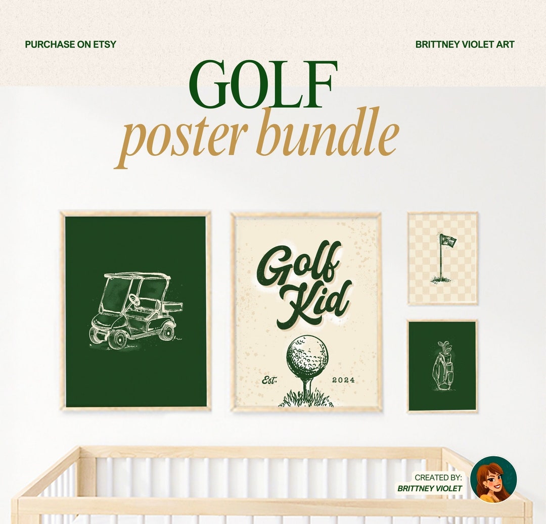 Golf Posters Bundle | Kid | Golf | Nursery Art | Vintage - Etsy