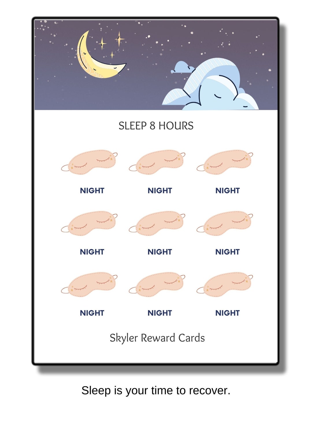 The Sleep Card and Envelope. A Reward Card to Motivate You Towards Your ...