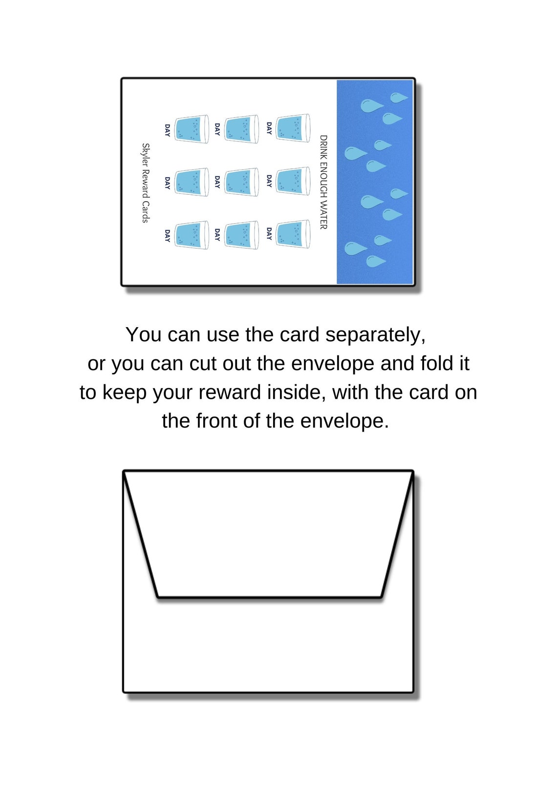 The Water Card and Envelope. A Reward Card to Motivate You Towards Your ...