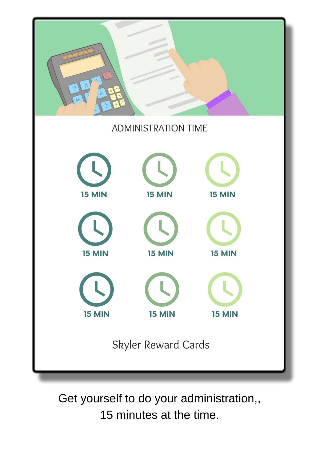 The Administration Time Card and Envelope. A Reward Card to Motivate ...