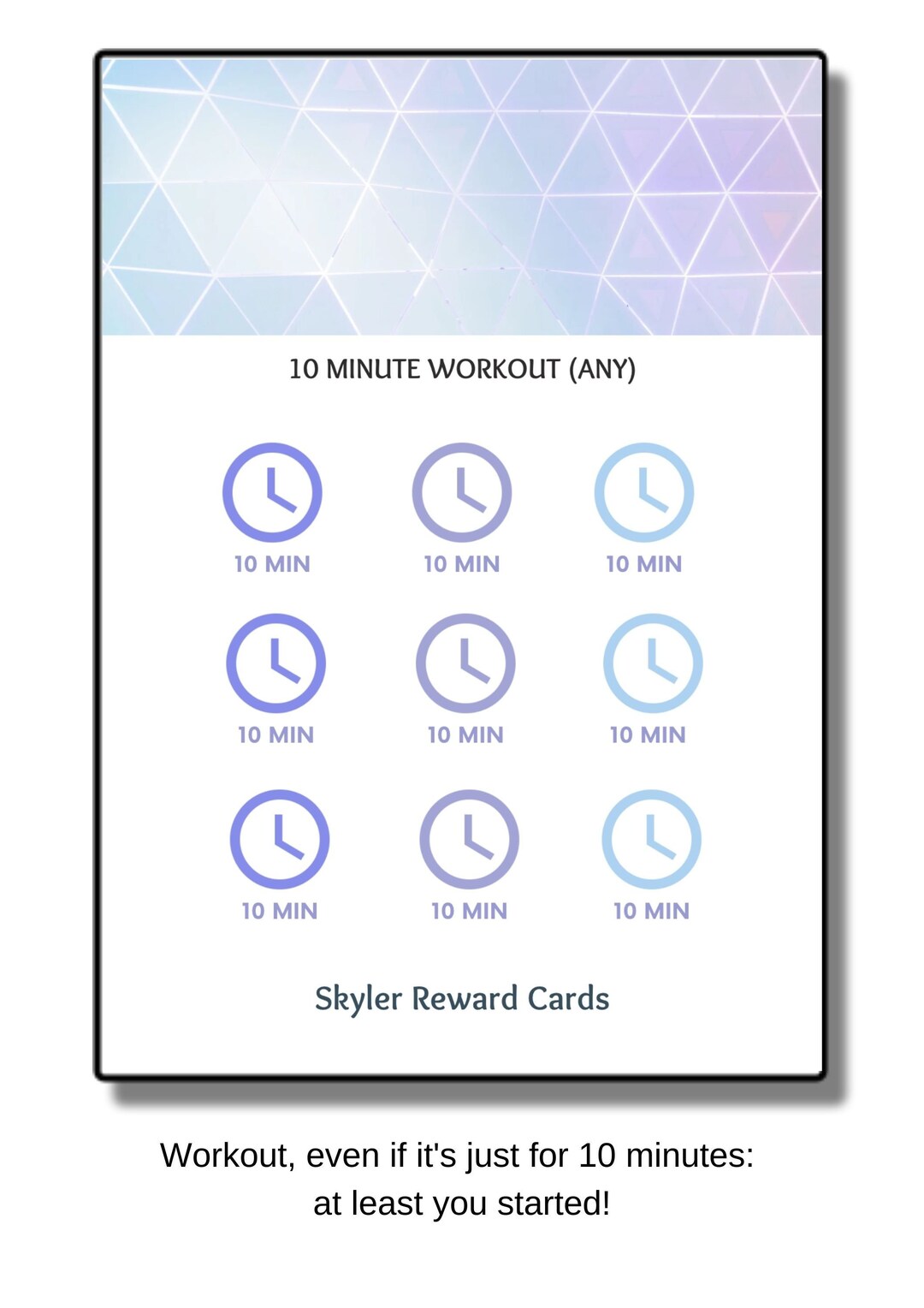 The (any) 10 Minute Workout Card and Envelope. A Gentle Help to Get You ...