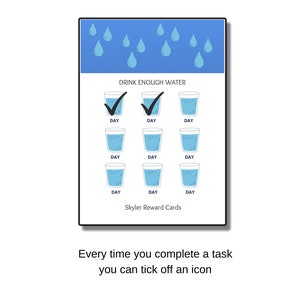 The Water Card and Envelope. A Reward Card to Motivate You Towards Your ...