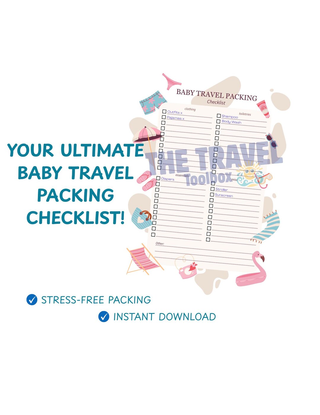 Baby Travel Packing Checklist - Etsy