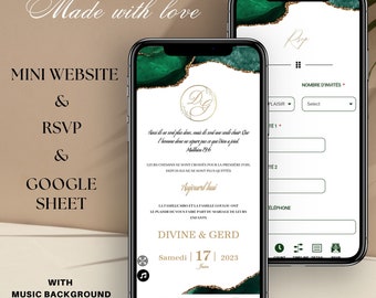 Digital Wedding Invitation & RSVP Mini Wedding Website - Etsy