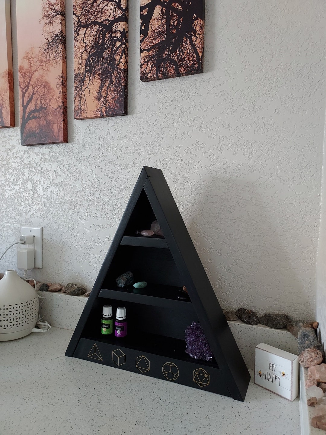 Platonic Solid Essential Oil/crystal Shelf - Etsy