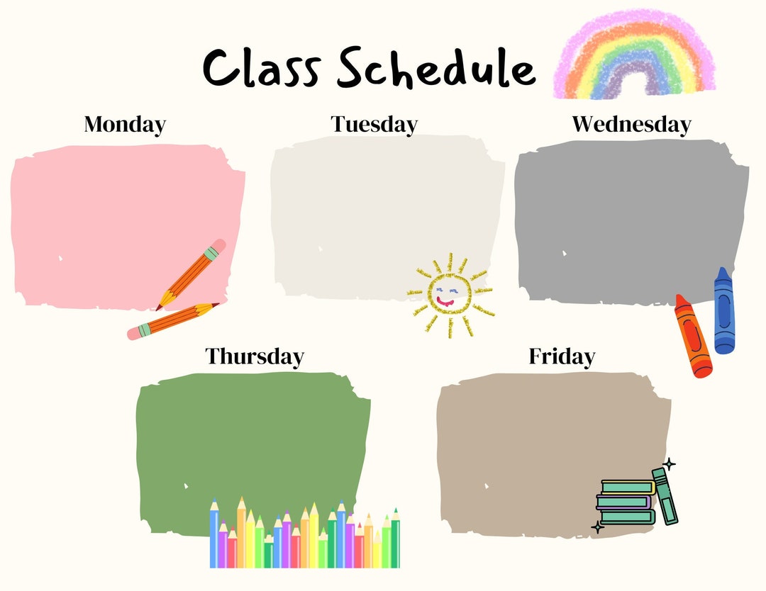 Preschool Classroom Schedule Simple Download Preschool Visual - Etsy