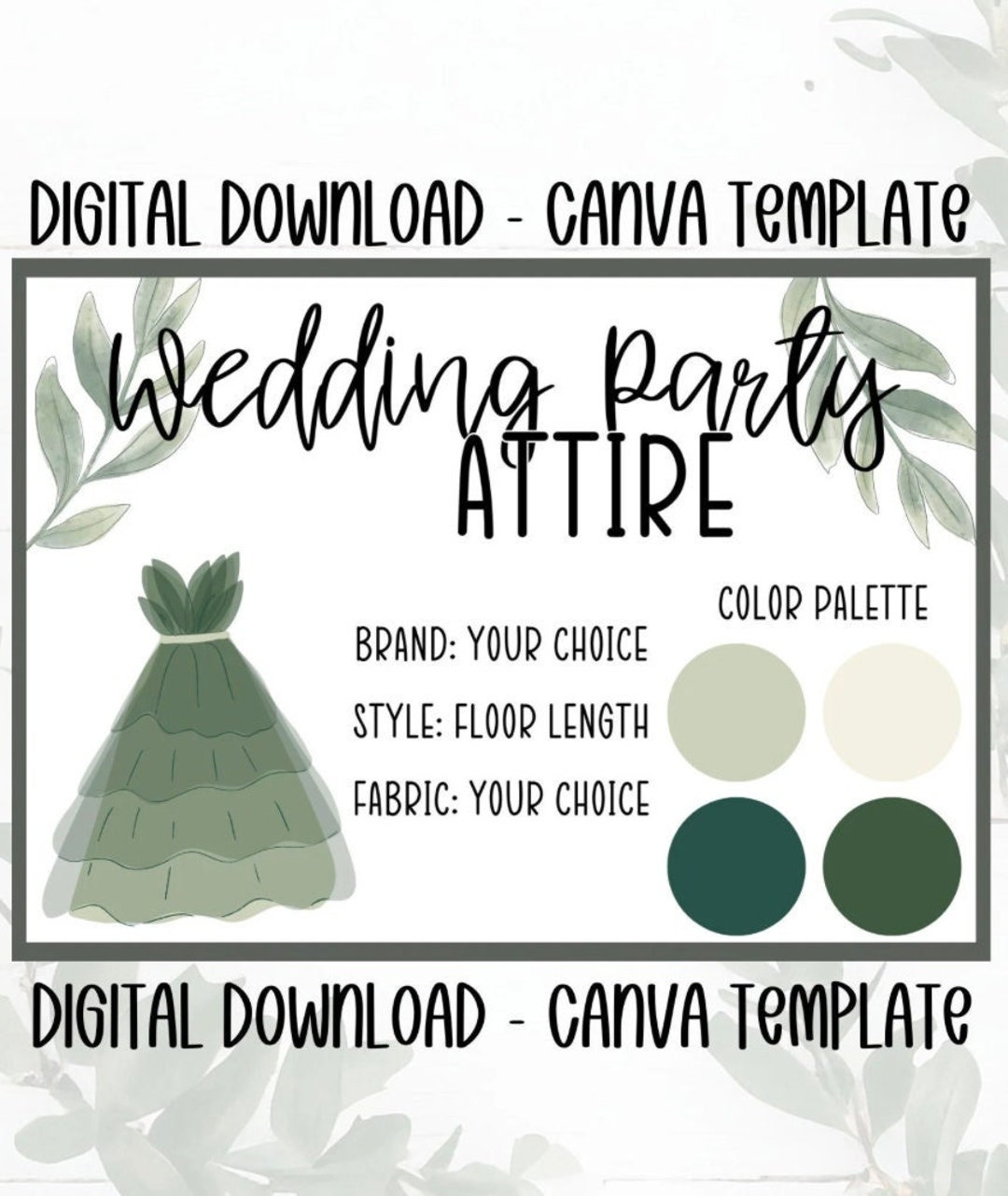 Editable Wedding Attire Card | Editable Wedding Attire Card | Canva ...