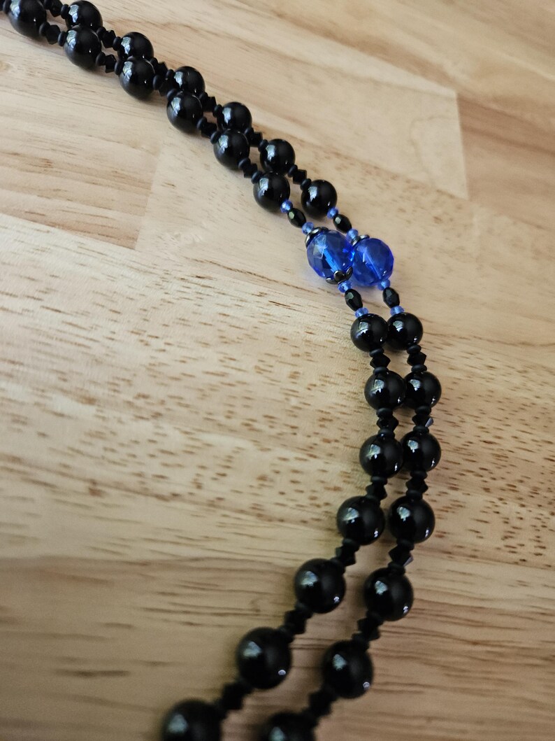 St. Michael the Archangel Rosary (gun Metal) - Black & Blue - Etsy